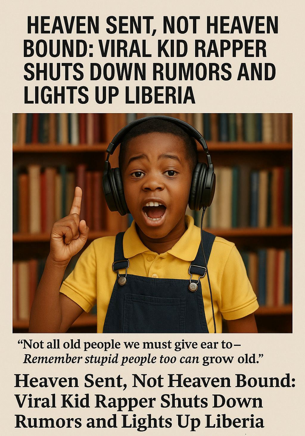 Heaven Sent, Not Heaven Bound: Viral Kid Rapper Shuts Down Rumors and ...